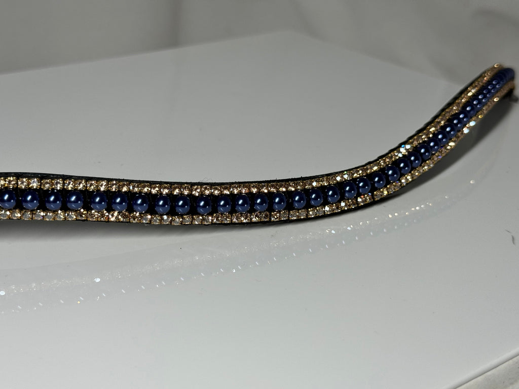 Equiture Prussian blue pearl browband – Matchy Dressage