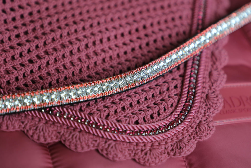 Equiture Clear and padparadscha browband – Matchy Dressage